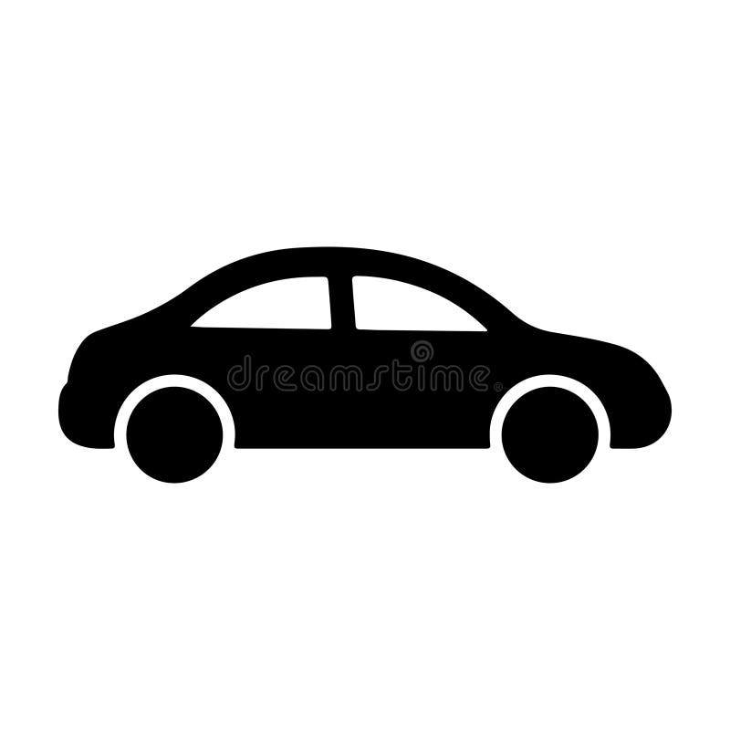 A Simple, Minimalist Vector Icon of a Car. the Car is Depicted in a ...