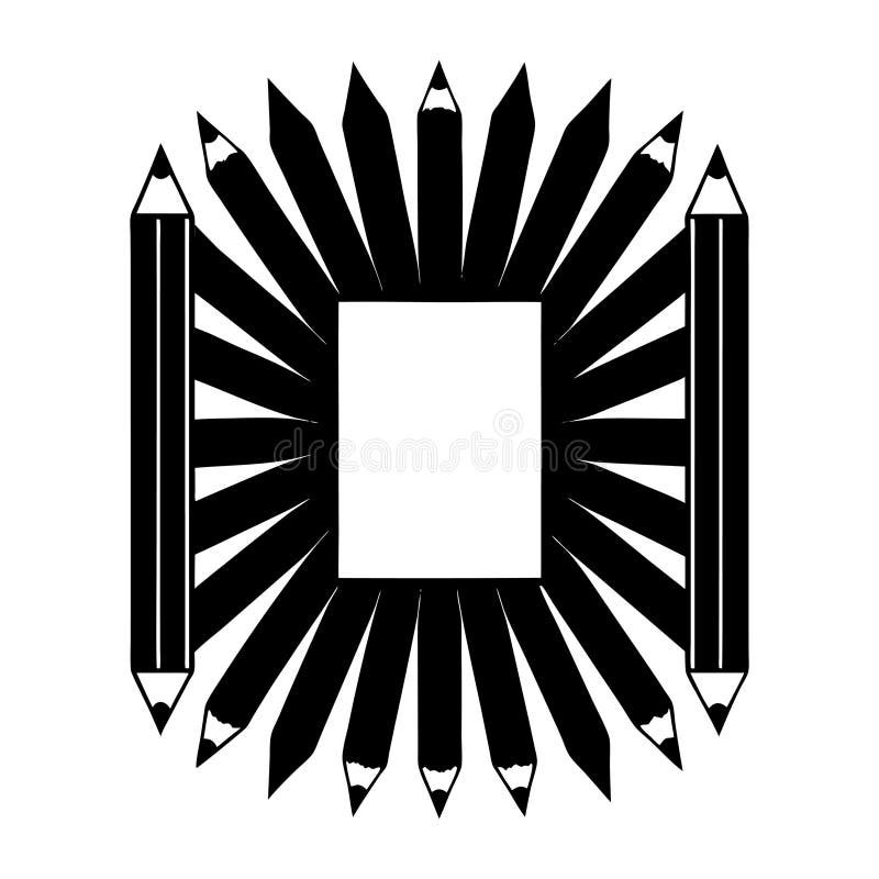 Rectangle Frame Made of Colored Pencils Graphic Design. Stock ...