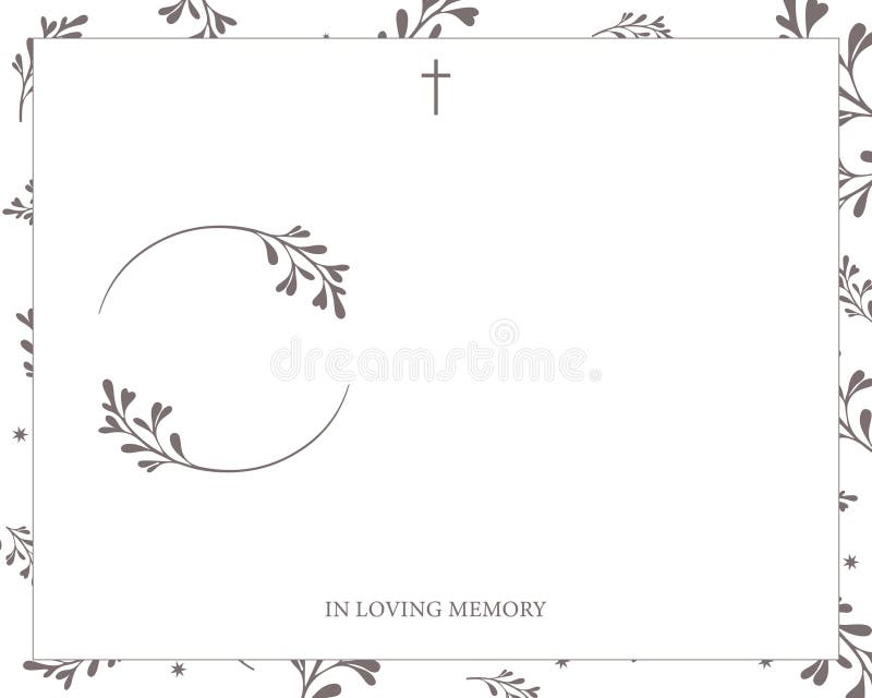 Funeral Vector Card. Empty Card. White Background with Leaves Stock ...