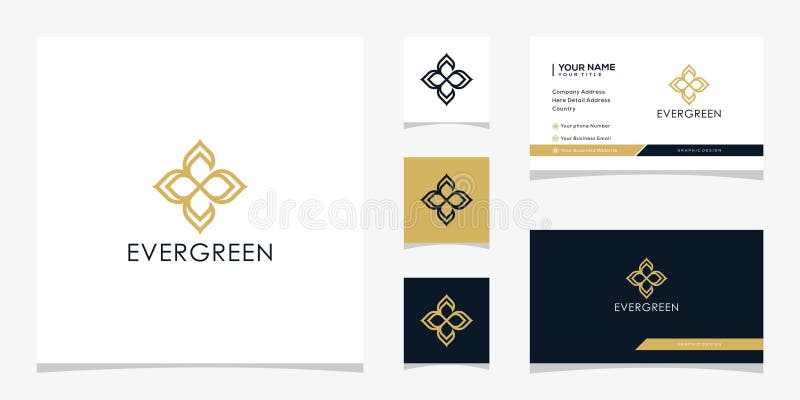 Evergreen Logo Design Illustration Vector Template Stock Vector ...
