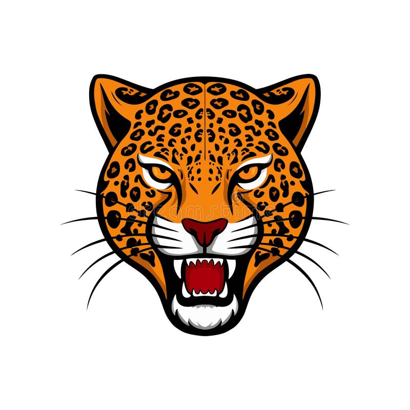 Angry Cheetah S Face Vector Art Illustration Stock Vector ...