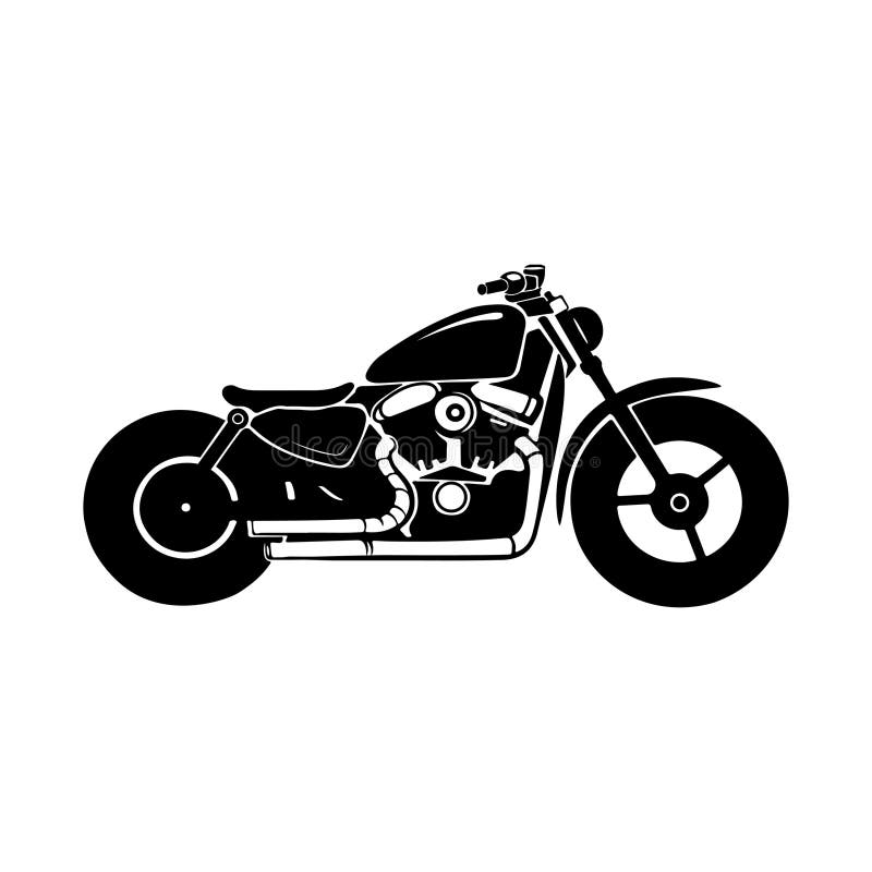 Illustration of a Classic Motorcycle. the Image Has Subtle Shadows ...