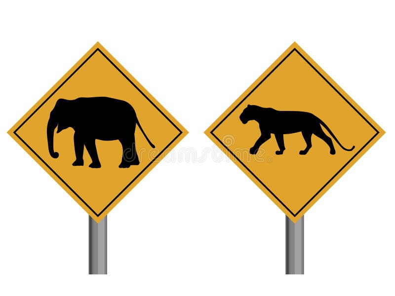 Animal sign board, stock vector. Illustration of yellow - 345443990