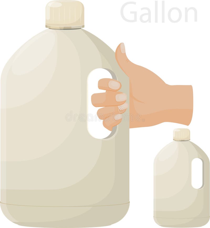Gallon with hand, stock vector. Illustration of design - 345456831