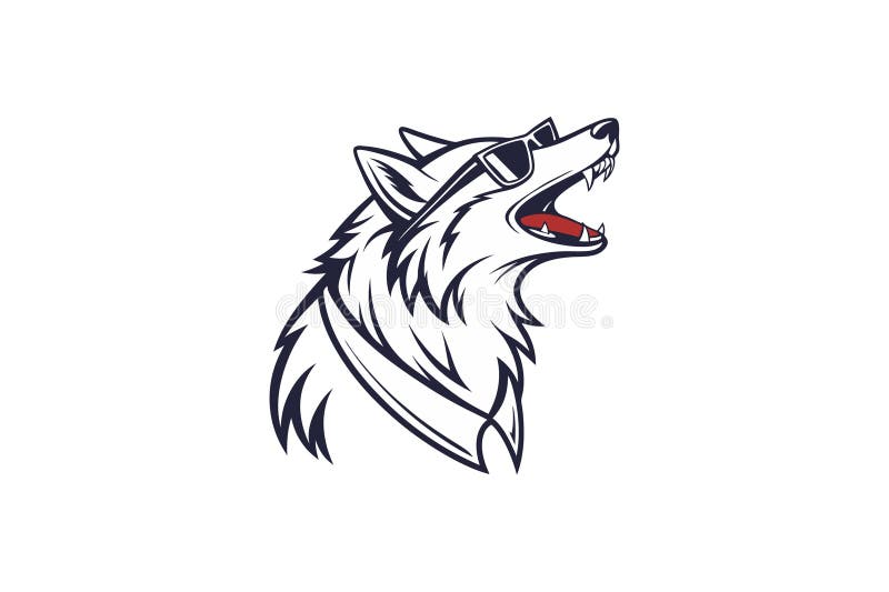 Wolf Logo, Stylized Wolf with Sunglasses, Vector Art Illustration Eps ...