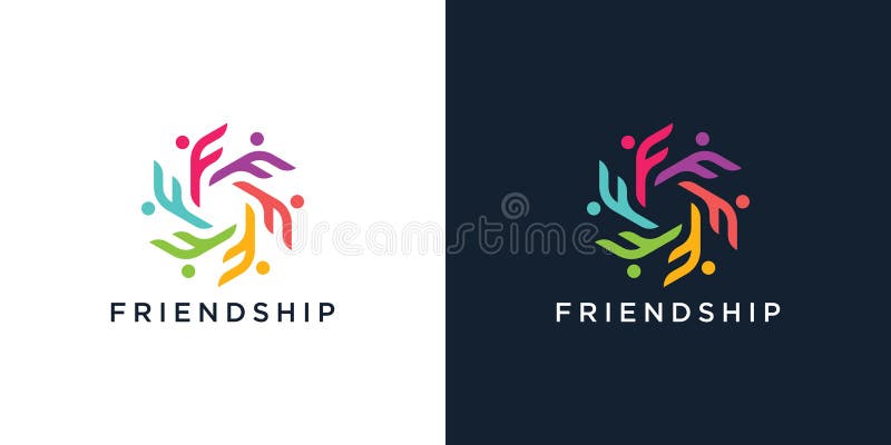 Friendship Group Logo Best Friend Friendship Group Icon Element Stock