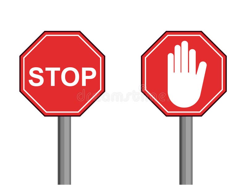 Stop sign board on Pole stock vector. Illustration of cartoon - 345518081