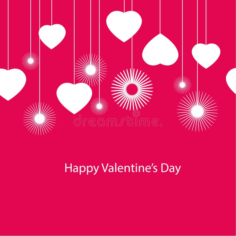 Happy Valentin S Day Banner Red Heart and Star on White Stock Vector ...