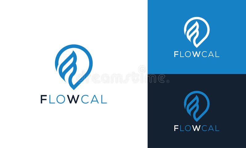 Letter F Flowing Local Logo Design Inspiration Stock Illustration ...