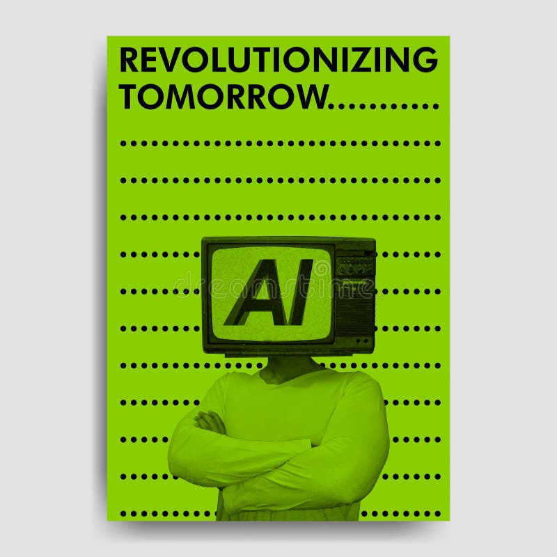 Postmodernism AI Technology A4 Poster Template Stock Vector ...