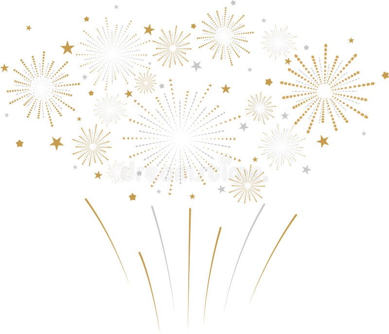 Bursting Fireworks with Stars and Sparks, Seamless Patter Stock Vector ...
