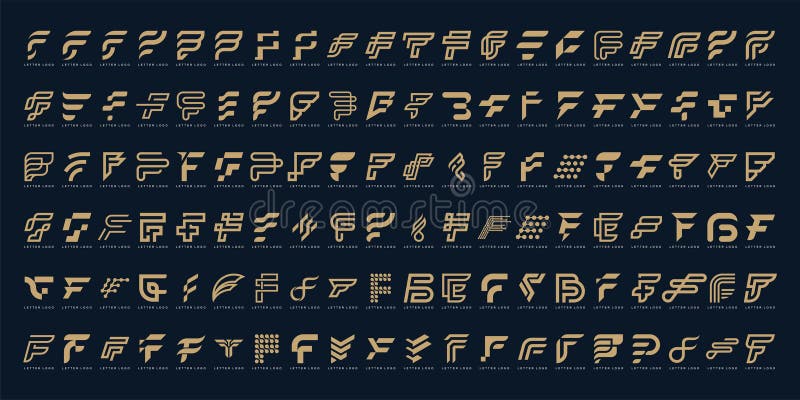 Logo Mega Collection, Initial Letter F Business Design Icon Set Stock ...