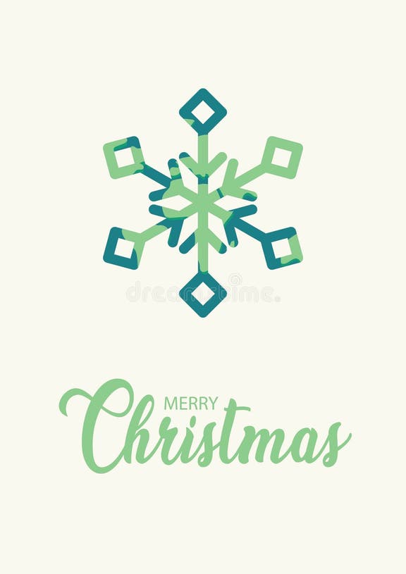 Modern Geometric Snowflake Christmas Poster A4. Sustainable Snowflake ...