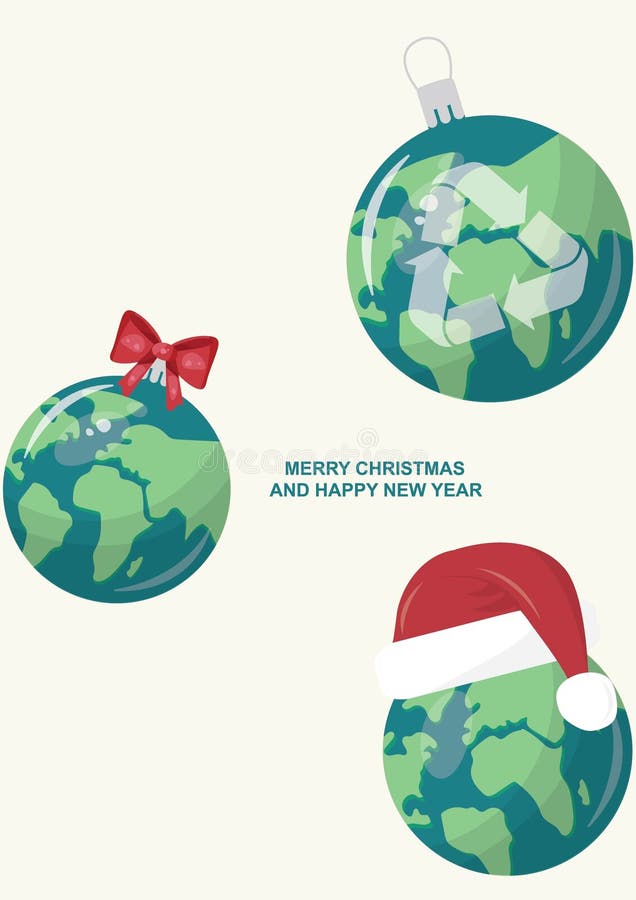Eco-Friendly Global Christmas Ornaments with Earth Designs Stock ...