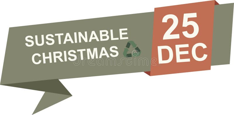 Sustainable Christmas Banner with Recycling Symbol Stock Illustration ...