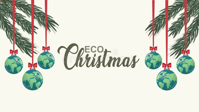 Eco Christmas Banner Illustration with Ornaments Stock Vector ...