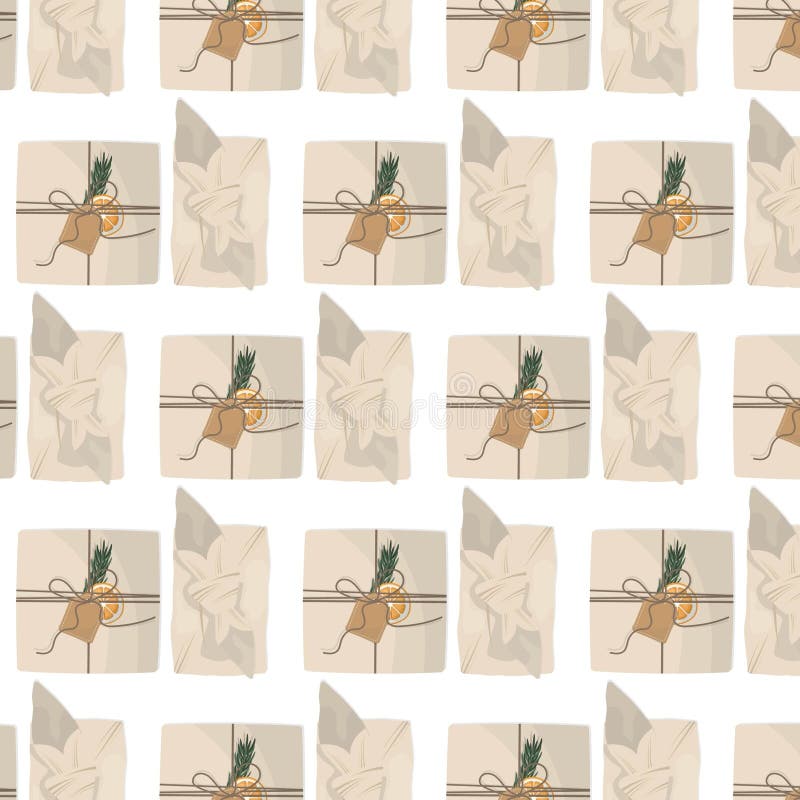 Rustic Gift Wrap Pattern with Dried Orange and Rosemary Stock Vector ...