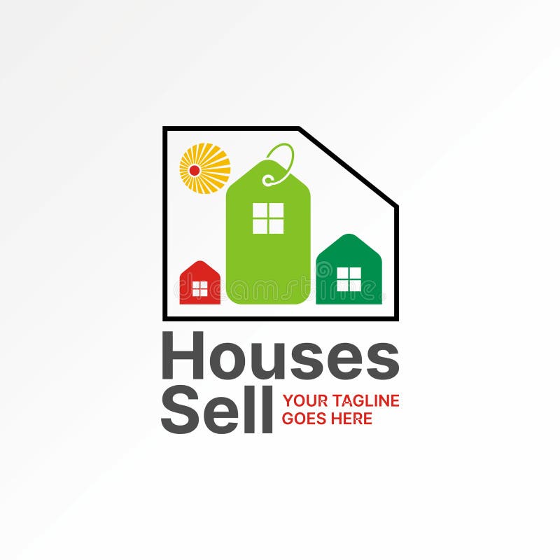 Text Word Houses Sell Building Bright Sun Home Price Tag To Property ...