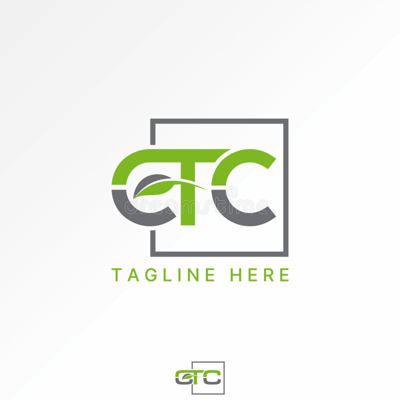 Initial CTC Font Connected Leaf Nature Line Square Related Monogram ...