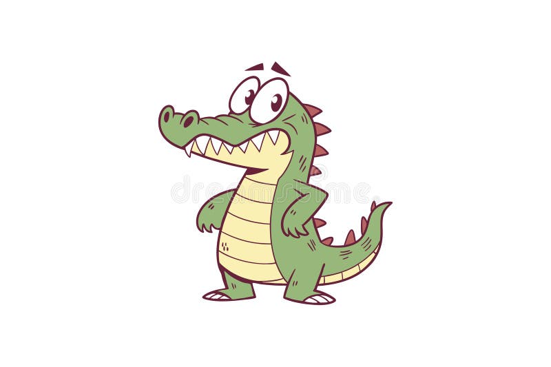 Funny Crocodile Poses Cartoon Style Vector Art Illustration Eps Stock ...
