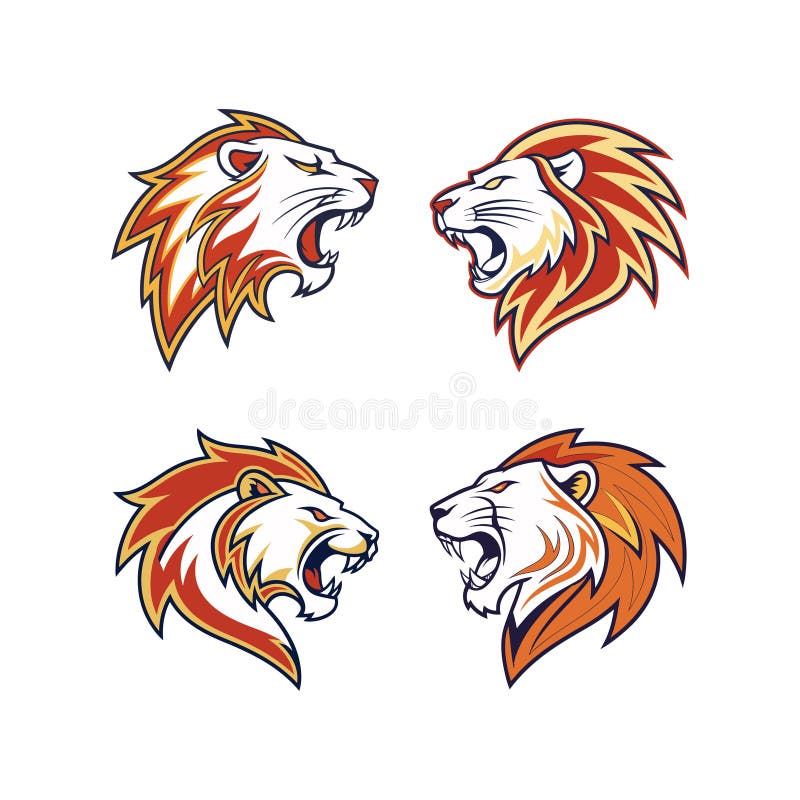 Ferocious Head Mascot Logo. Bold and Intimidating Design Stock Vector ...