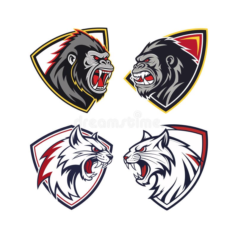 Ferocious Head Mascot Logo. Bold and Intimidating Design Stock Vector ...