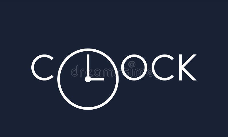 Simple Clock Typography Text Logo Design Stock Illustration ...