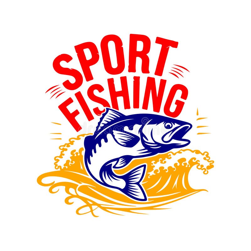 Rustic Hand-Drawn Sport Fishing Illustration Stock Illustration ...