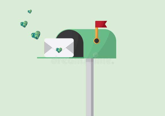 Green Mailbox with Letter and Earth Icons, Representing Eco-friendly ...