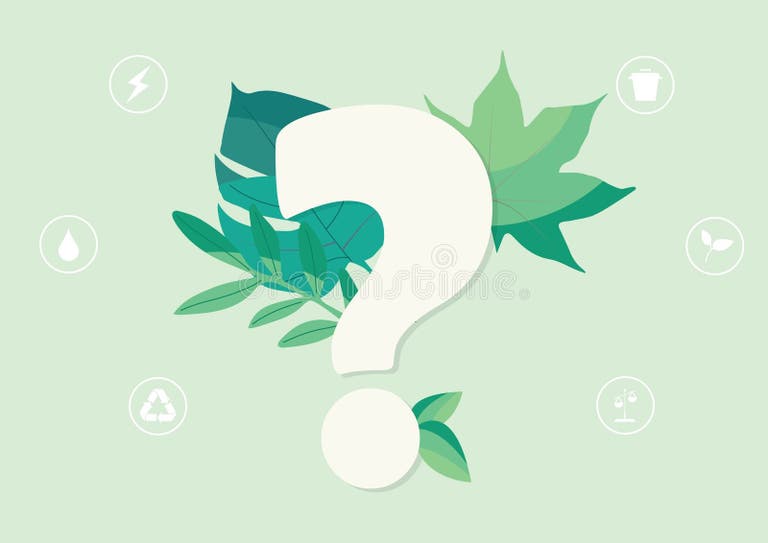 Green Question Mark with Eco-friendly Icons, Representing Environmental ...