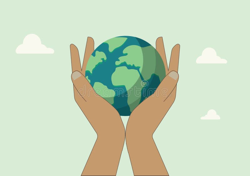 Hands Holding Earth Globe, Symbolizing Environmental Care and ...