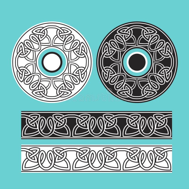 Celtic Knotwork Round Frames and Border Ornament Stock Vector ...
