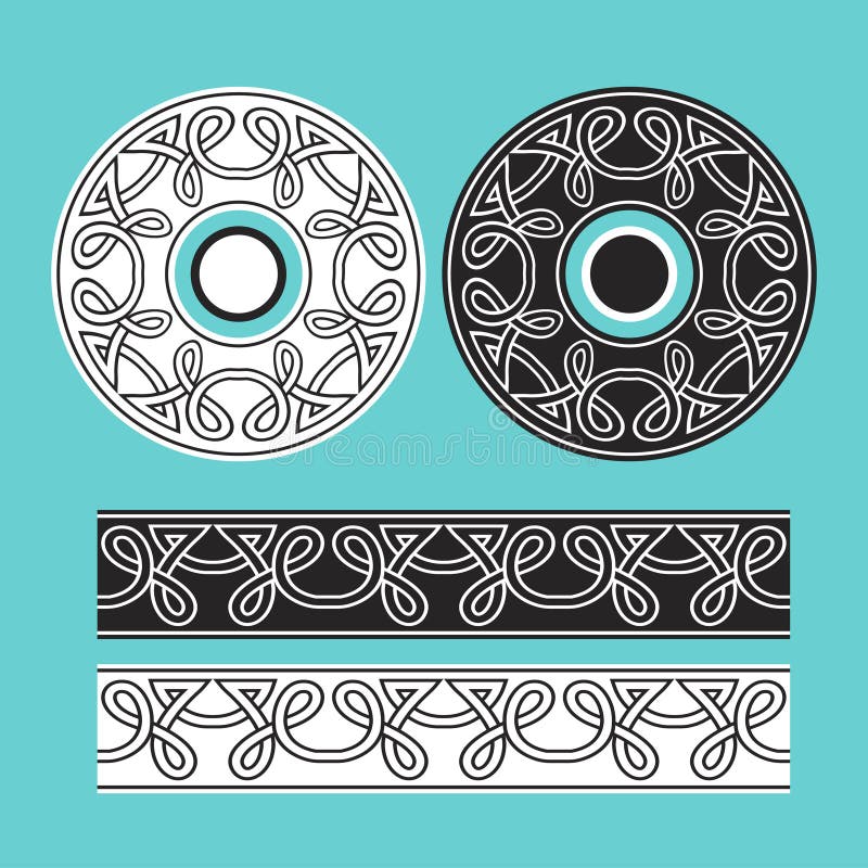 Celtic Knotwork Round Frames and Border Ornament Stock Vector - Illustration of white, seamless ...
