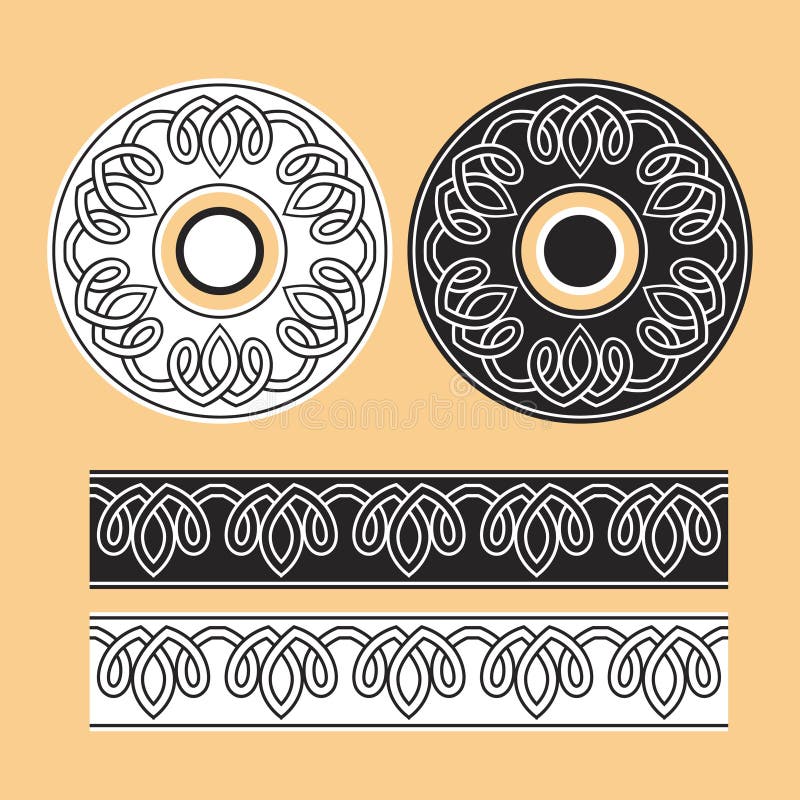 Celtic Knotwork Round Frames and Border Ornament Stock Vector - Illustration of seamless ...