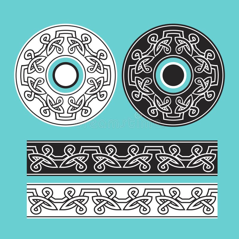 Celtic Knot Work Round Frames and Border Ornament Stock Vector ...