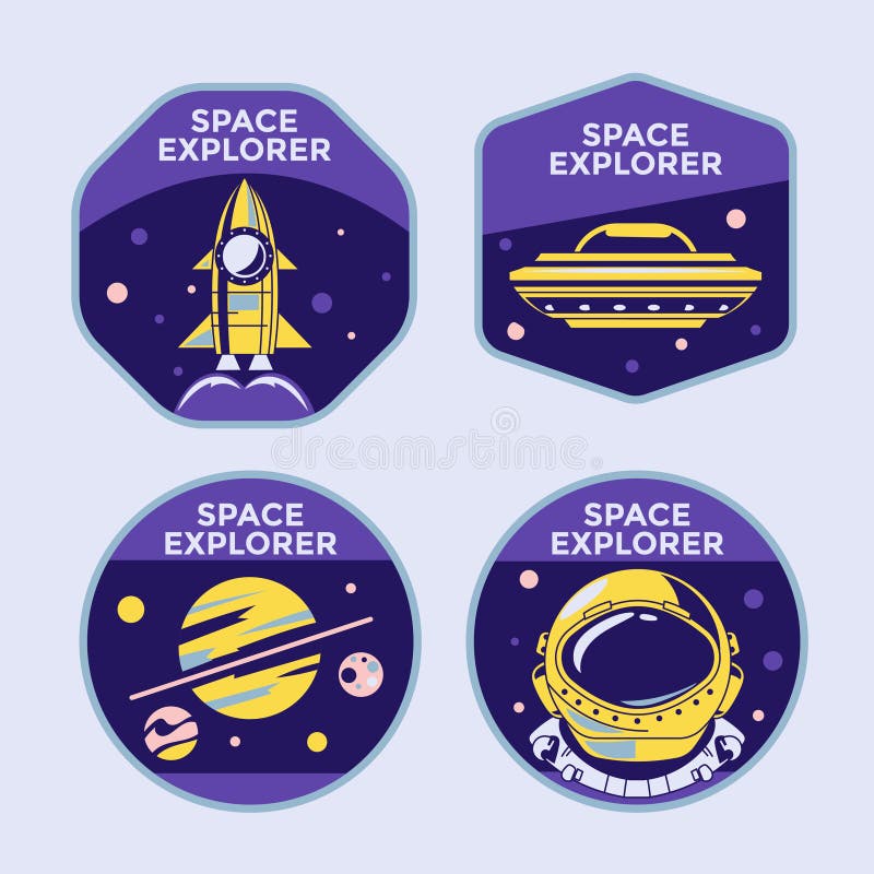 Set of Space Mission Patch Badges and Logo Emblems Vector Stock Vector ...