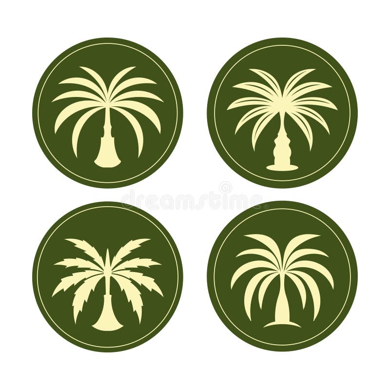 Luxury Minimalist Dates Palm Tree Silhouette Label Design Template ...