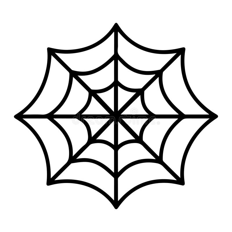 A Silhouette Illustration of a Spider Web on a White Background Stock ...