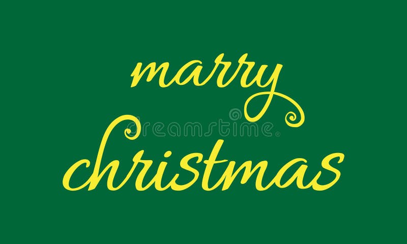 Happy Christmas Day Text Typography in Green Color Stock Illustration ...