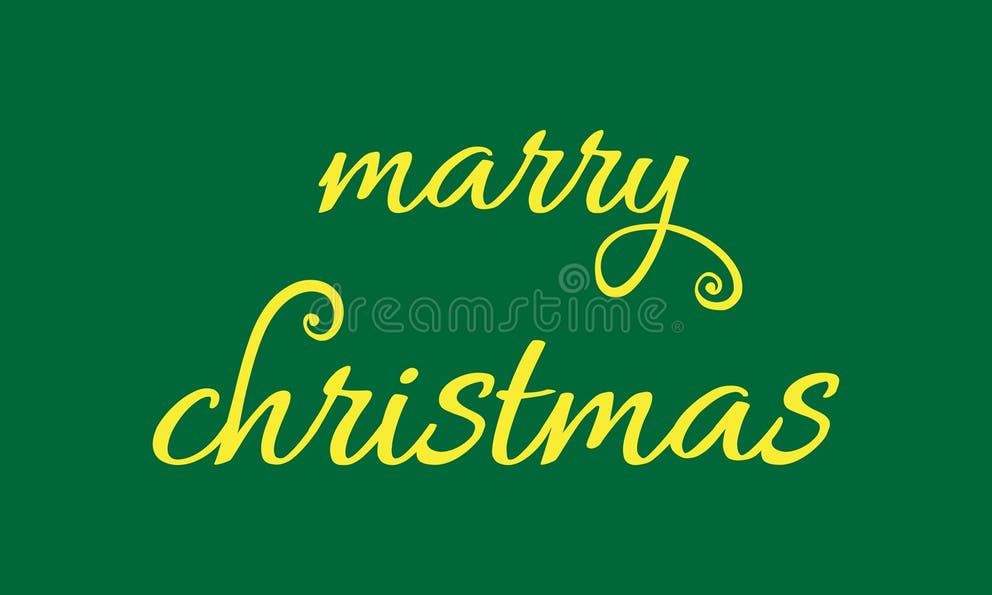 Happy Christmas Day Text Typography in Green Color Stock Illustration ...