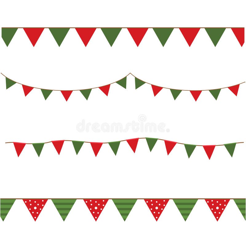Horizontal Flags Pattern or Garland Set for Christmas of New Year ...