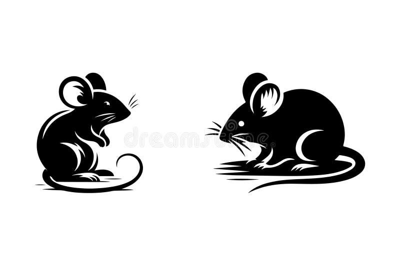 Mouse Silhouette Vector Art Illustration. Stock Vector - Illustration ...