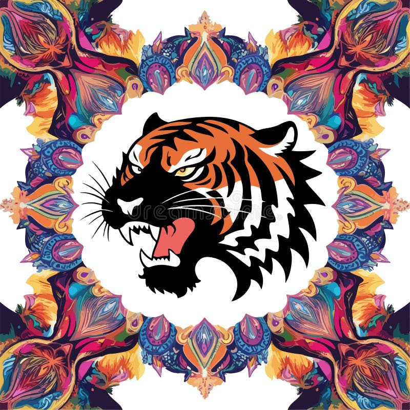 Tiger Vector Color Logo Art Stock Vector - Illustration of graphic ...