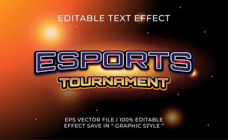Esports Tournament Text Effect Poster Design Stock Image - Image of ...