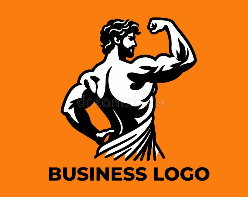 Muscular Man Fitness Gym Logo Stock Illustration - Illustration of ...