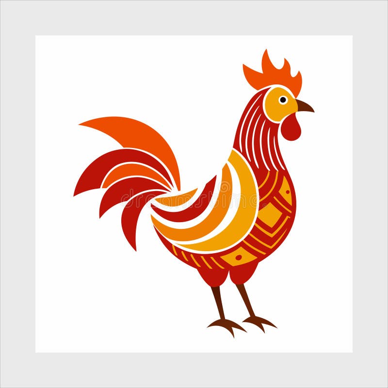 Decoration Hen Logo Vector Illustration. Stock Vector - Illustration of ...