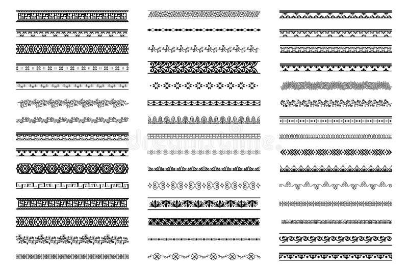 Border Decoration Elements Patterns Stock Illustration - Illustration ...
