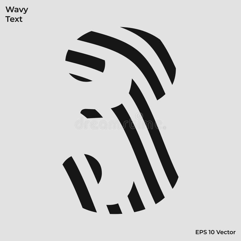 Modern Wavy Stripes Stylized Alphabetical Number 3 Isolated Stock ...