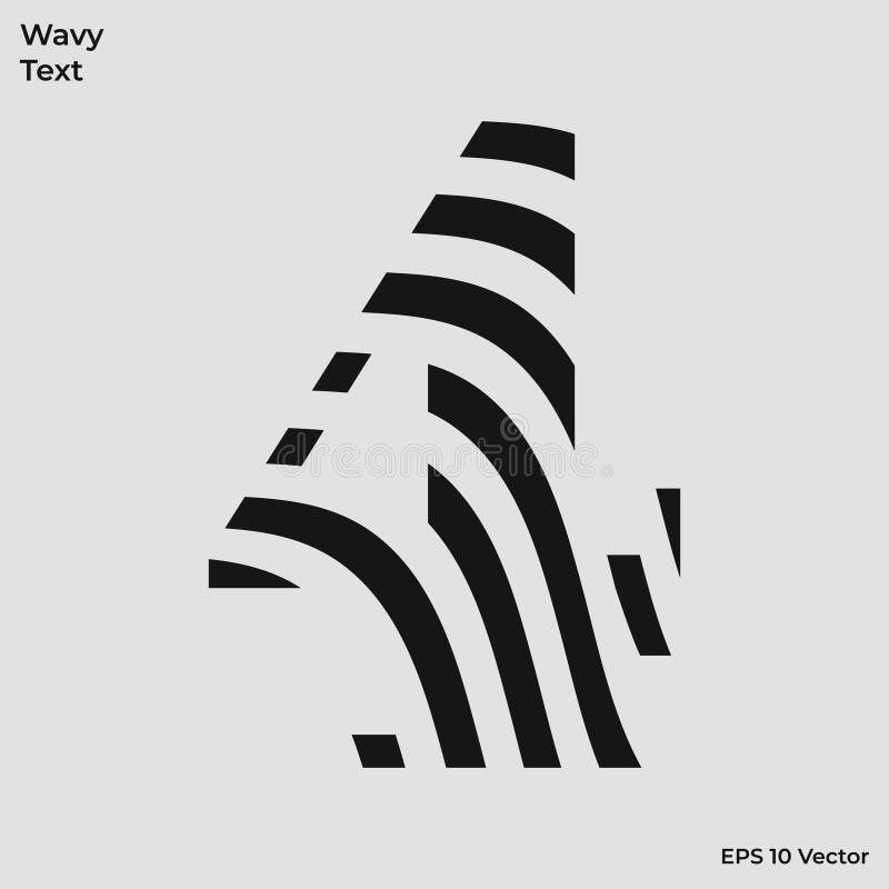 Modern Wavy Stripes Stylized Alphabetical Numbers Isolated Stock Vector ...