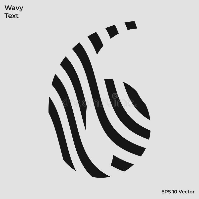 Modern Wavy Stripes Stylized Alphabetical Numbers Isolated Stock Vector ...